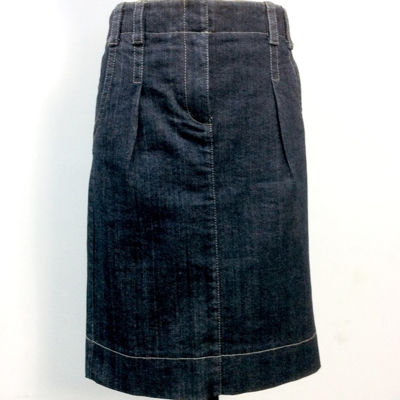 LOFT | Skirts | Loft6 Womens Dark Denim Skirt Slash Pocket Nnt | Poshmark